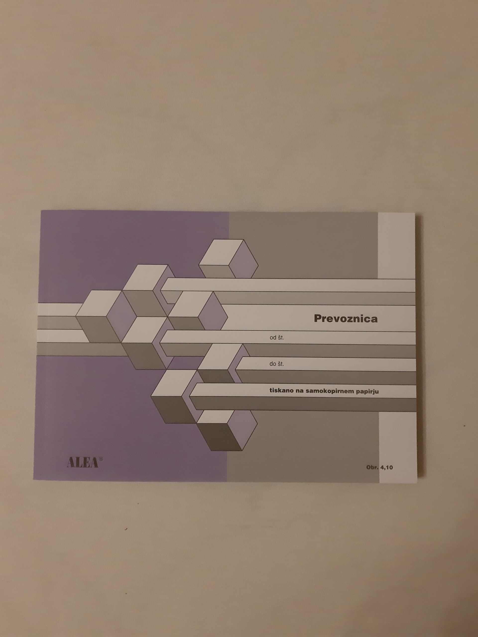 Obrazec 4,10 - Prevoznica - Trgovina darDOM